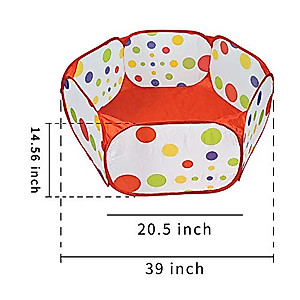 WishLotus Small Animal Playpen, Portable Outdoor Pet Exercise Fence Pop-Up Metal Wire Yard Fences, Foldable Pet Tent Play Pen for Guinea Pig, Hamster, Chinchillas and Hedgehogs, Rabbits (Red)