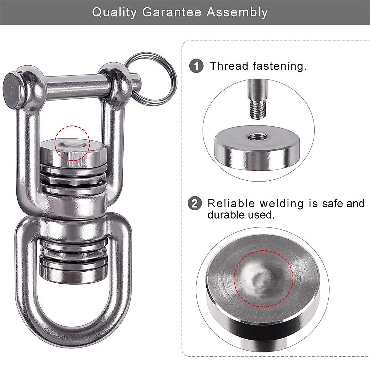 BeneLabel Swing Swivel with 2 Bearing, 360° Rotation, 770LB Capacity, Safest Rotational Device Hanging Accessory for Web Tree Swing, Aerial Dance, Children's Swing, Yoga Swing Sets