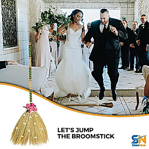SN SKENNOVA Asian Broom for Cleaning Floor / Handheld Household Broom for Outdoor and Indoor : House Broom - Hardwood Sweeper with Brush Power and Circle Cleaning (Random)