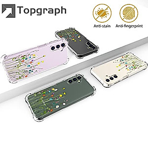 Topgraph Samsung Galaxy S23 Case Floral Flower Clear Cute for Women Girly Designer Girls,Silicone Transparent Phone Case Floral Design Compatible with Samsung Galaxy S23 (Flower Bouquet Wild)