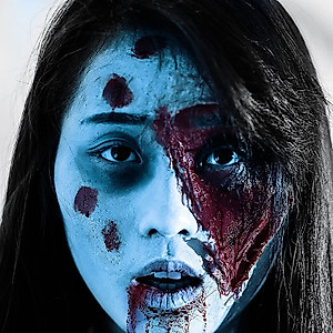 MEICOLY Blue Face Body Paint Stick(1.06 Oz),Blue Face Paint Sadness,Sweatproof Waterproof Pale Blue Body Paint for Corpse Bride Halloween SFX Avatar Sally Makeup,Blue Eye Black Stick,Light Blue