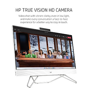 HP 24-cb0010 23.8” FHD All-in-One Desktop PC, Intel Celeron Processor J4025, 8GB RAM, 256 GB SSD, Webcam, WiFi, BT, Windows 11 Home (Renewed)