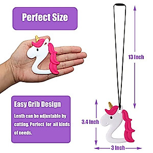 Chew Necklace for Sensory Kids Girls, Silicone Chewing Pendant Necklace for Children or Adults with Anxiety Autism ADHD Oral Motor, Chewable Necklace for Chewers (Rose Pink)