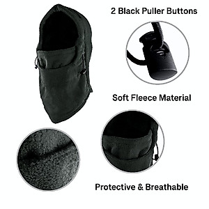 Fleece Windproof Ski Face Mask Balaclavas Hood by Super Z Outlet (Black),One Size