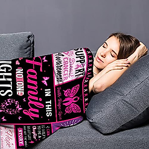 Breast Cancer Awareness Accessories Breast Cancer Gifts for Women Breast Cancer Survivor Gifts for Women Mothers Day Chemo Gifts for Women Breast Cancer Awareness Decorations Blanket 60x50 Inch