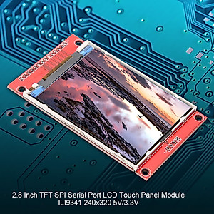 2.8 Inch ILI9341 240x320 5V/3.3V TFT SPI LCD Display Module Serial Port LCD Touch Panel Module Color Screen, Support 65K Color Display(Without Touch)