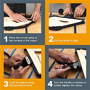 POWERTEC 71017V Quick Release Band Clamp | Woodworking Frame Clamping Strap Holder