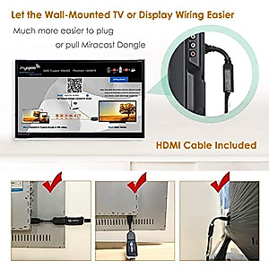 FIYAPOO Wireless Display Dongle 4K, WiFi HDMI Display Receiver, Miracast Airplay Dongle Adapter Screen Mirroring from Phone/Pad to TV/Projector, Support Miracast DLNA AirPlay Netflix