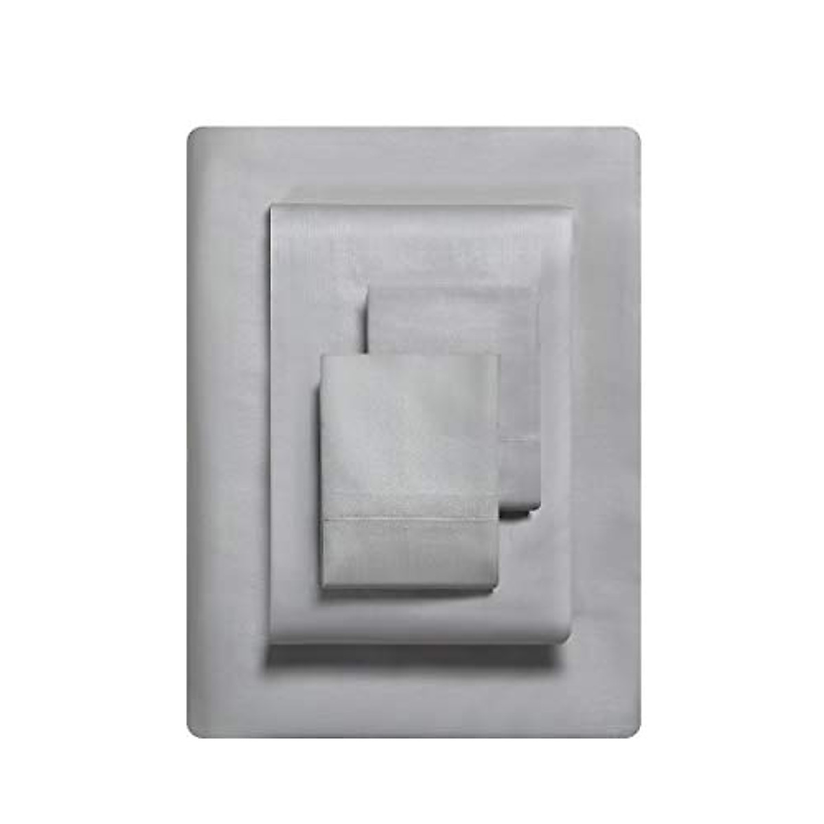 Vera Wang - Queen Sheet Set, Luxury Sateen Cotton Bedding, 800 Thread Count, Soft & Smooth Home Decor (Steel Grey,4pcs, Queen)