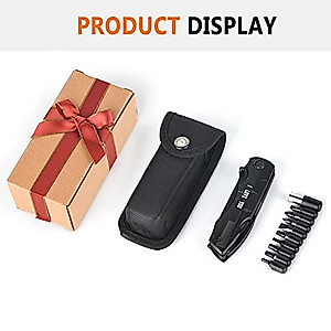 Multitool Pliers Folding Pocket Knife-Including Nylon Bag and Gifts Box,Stocking Stuffers for Men, Christmas Gifts for Men Dad，Multitool Cool Gadgets Practical Gifts