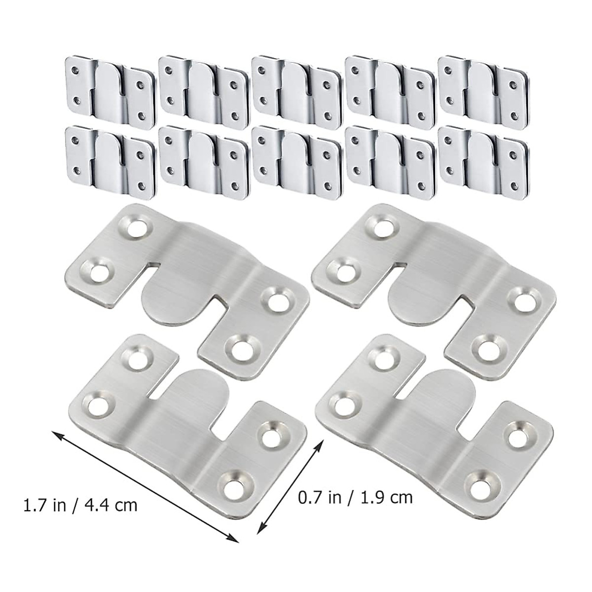 Angoily 15 Pairs Frame Hanger Picture Frame Backing Clips Interlocking Photo Frame Hook Mirror Brackets Interlocking Hooks Mirror Mount Keyhole Bracket Back Clip French Stainless Steel