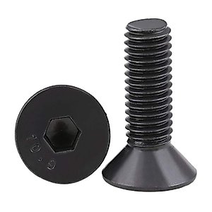 M8-1.25 x 20mm Flat Head Socket Cap Screws Countersunk Bolts, Alloy Steel Grade 10.9, Fully Threaded, Allen Socket Drive, 25 PCS
