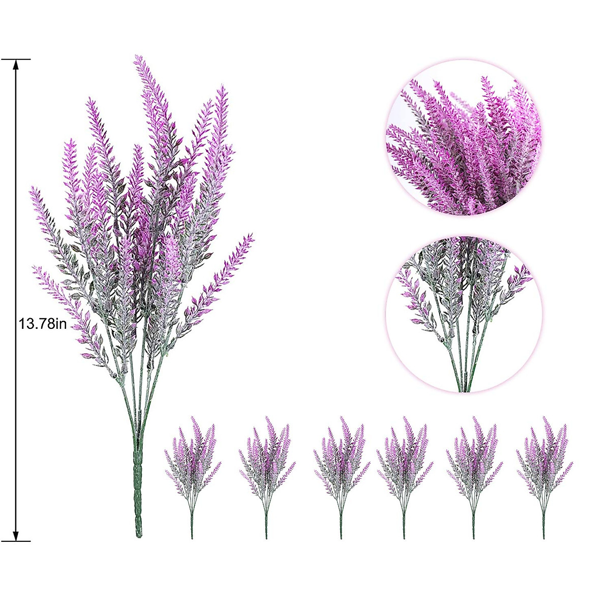 LISENNER 6 Bundles Lavender Bouquet for Wedding Home Office Kitchen Garden Table Indoor Outdoor Decoration(Red)