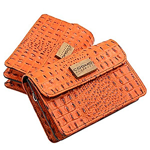 COSMO HANDMADE Premium Women's Crossbody Bag - Stylish Orange Leather Purse with Detachable Strap - Versatile Designer Inspired Handbags for Everyday Use and Special Occasions