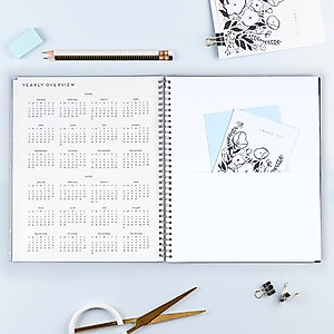 Blue Sky 2024 Weekly and Monthly Planner, January - December, 8.5" x 11", Clear Pocket Cover, Wirebound, Baccara Dark (110211-24)