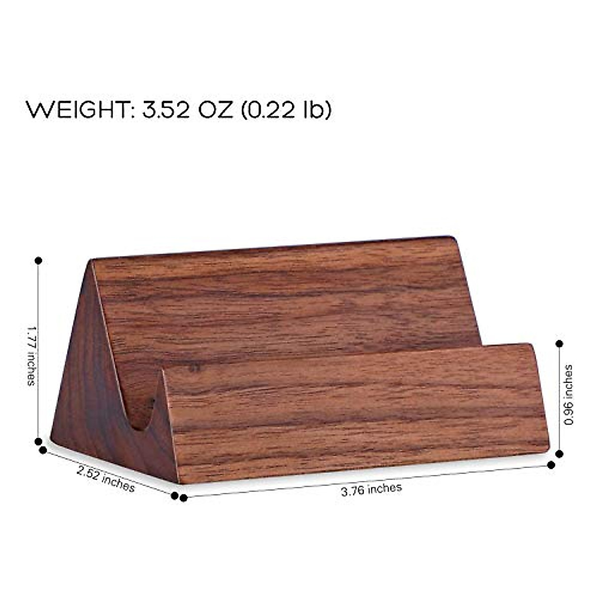 MaxGear Wood Business Card Holder Desk Business Card Holder Stand Wooden Business Card Display Holders for Desktop Business Cards Stand for Office and Home, Walnut，3.8x2.6x1.8 in, Mountain