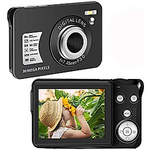 Digital Camera 30 Mega Pixels Student Camera Mini Camera 2.7 Inch HD 1080P Camera with 8X Digital Zoom Compact Camera