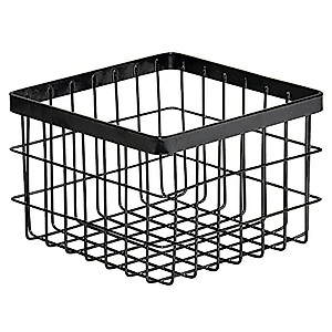 G.E.T. WB-664-MG Square Metal Storage Wire Basket for Pantry, Produce and More, 6" x 6" x 2"