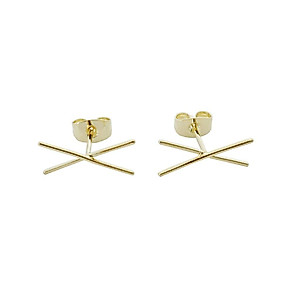 HONEYCAT X Bar Crawler Studs in Gold, Rose Gold, or Silver | Minimalist, Delicate Jewelry (Gold)