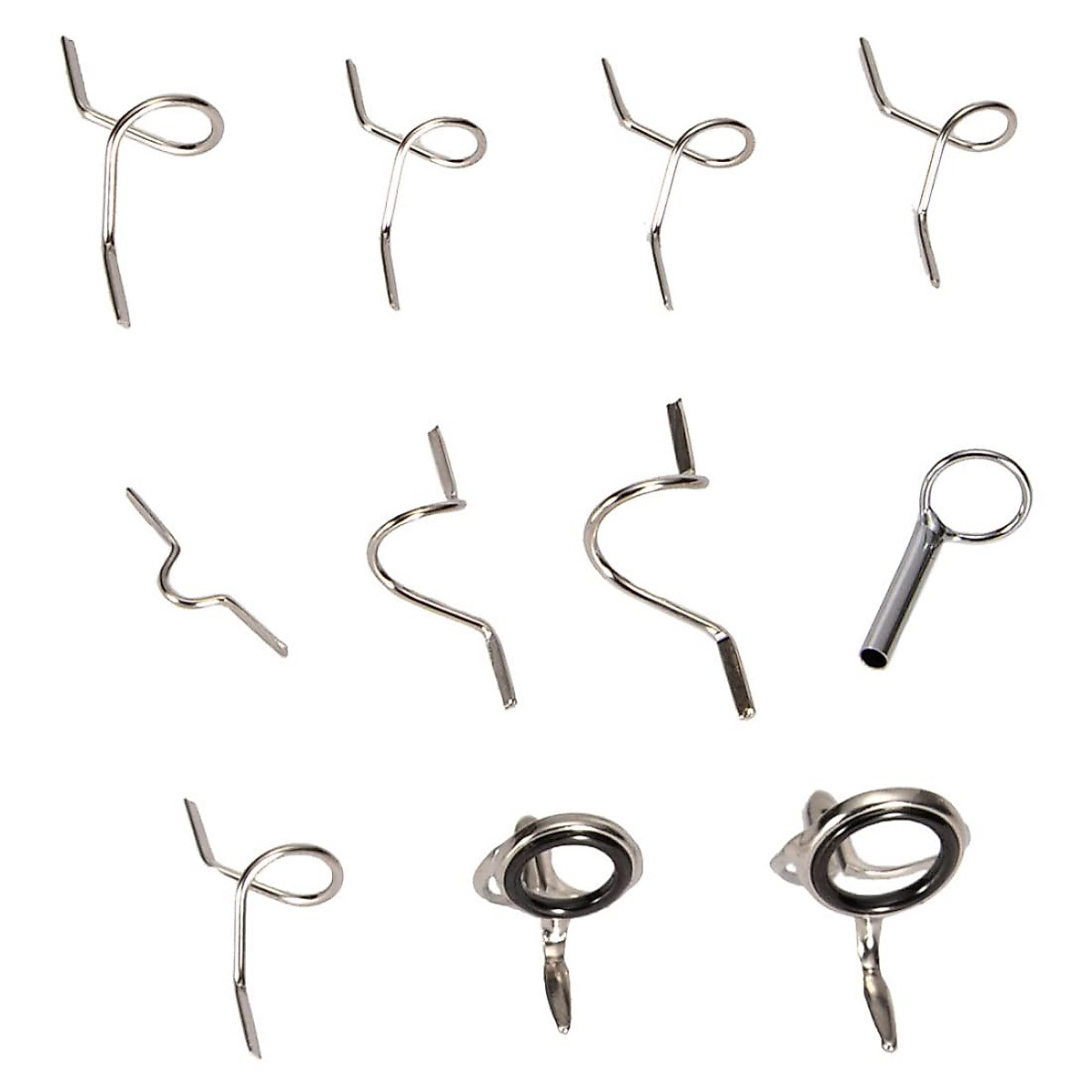 Fly Rod Guides Set, Hard Snake Ring Hook Keeper Fishing Rod Guide Tip Repair Kit Rod Cases & Tubes