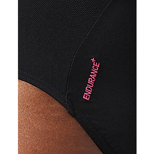 Speedo Boomstar Splice Flyback Swimsuit Black/Pink 34"