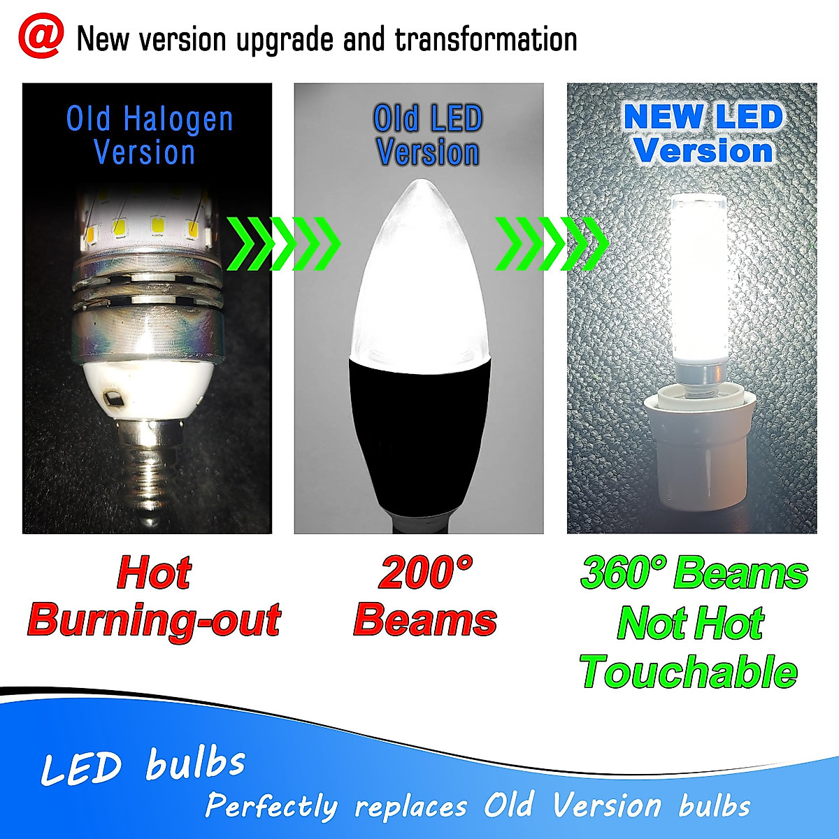 Heifymi E17 LED Light Bulb 10 Watt Equivalent 100W 6000K Daylight White 1000lm 120V E17 Intermediate Base LED Bulb for Desk Lamp,Ceiling Fan Lights, Headboard Reading Lights, Non-Dimmable, 3 Pack