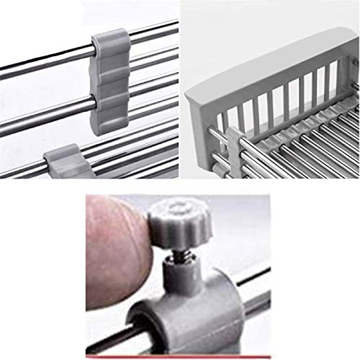CARNAVAL Retractable Stainless Steel Sink Strainer Drain, Telescopic Drain Basket with Adjustable Armrest, Kitchen Rack Drain Basket, Over The Sink Dish Drying Rack.