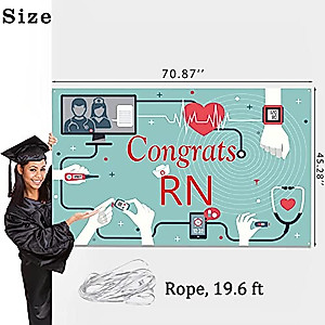 Labakita Congrats RN Backdrop Banner, Nurse Graduation Decorations, Congrats Nurse Banner, Nurse Grad Sign, Medical School Nursing BSN RN Graduation Ceremony Decorations