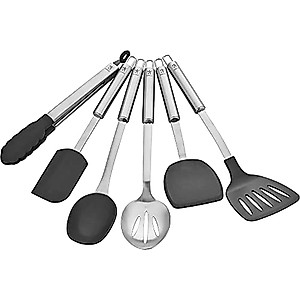 HENCKELS Cooking Tools 6-PC Kitchen Gadgets Sets with Spatula, Tongs, Cooking Spoon, 18/10 STAINLESS STEEL