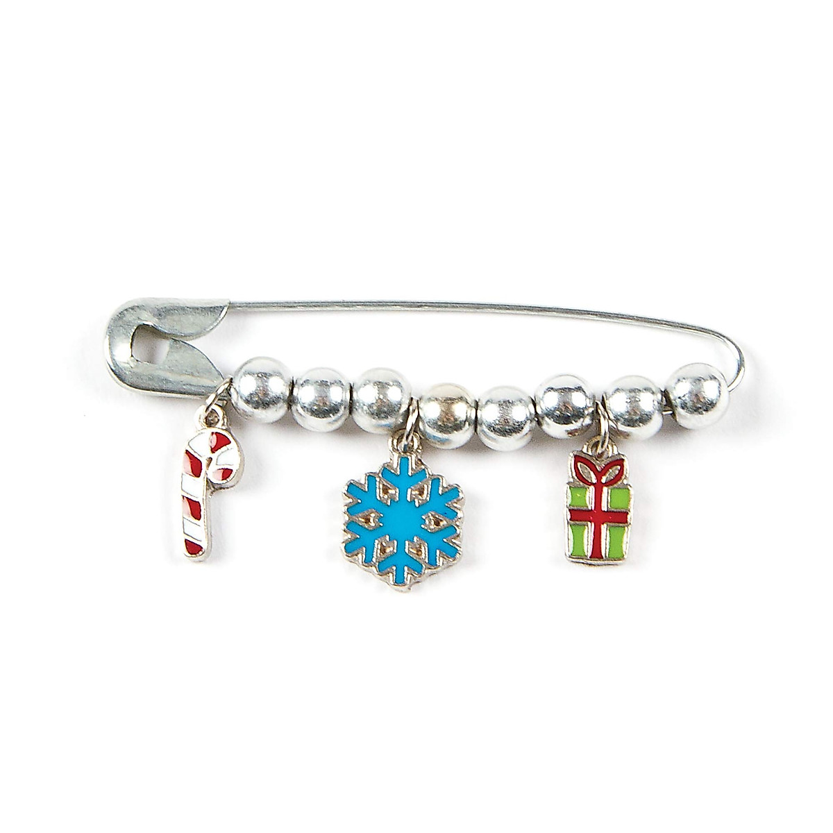 Baker Ross EF961 Christmas Charms - Pack of 24, Ideal for Jewelry, Bracelet, Necklace and KeychainMaking, Kids' Arts and Crafts, Gifts