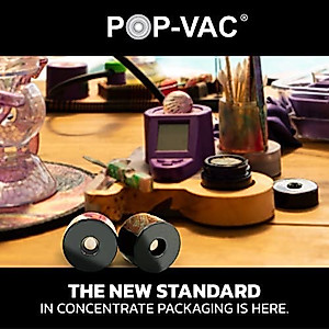 POP-VAC (50 Pack Refillable Storage Vacuum Seal Container Jar For Herb Floral Powder Spice Concentrates, 4ml Black Gloss