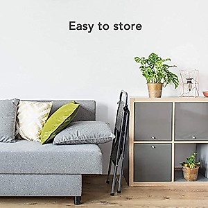 Delxo 2 Step Ladder Folding Step Stool 2 Steps Stepstool with Handrails Wide Pedal,Heavy Duty Sturdy Small Compact Ladder Portable Anti-Slip Safety Kitchen Stepladder Metal Step Stool for Adults Grey