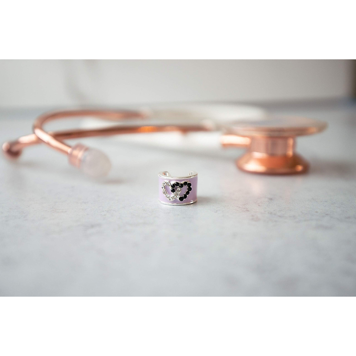 Charmed Stethoscope Charm, Interlocking Hearts