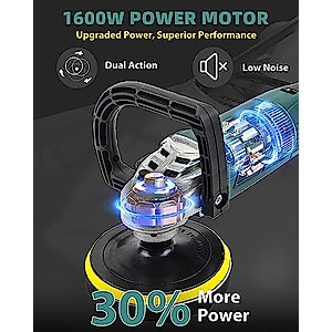 GEVEELIFE Buffer Polisher, 1600W 7 Inch/6 Inch Polisher, 7 Variable Speed 1000-3500 RPM Car Buffer Polisher Waxer with Adjustable Grip, Detachable Handle for Car, Boat Sanding, Polishing, Waxing