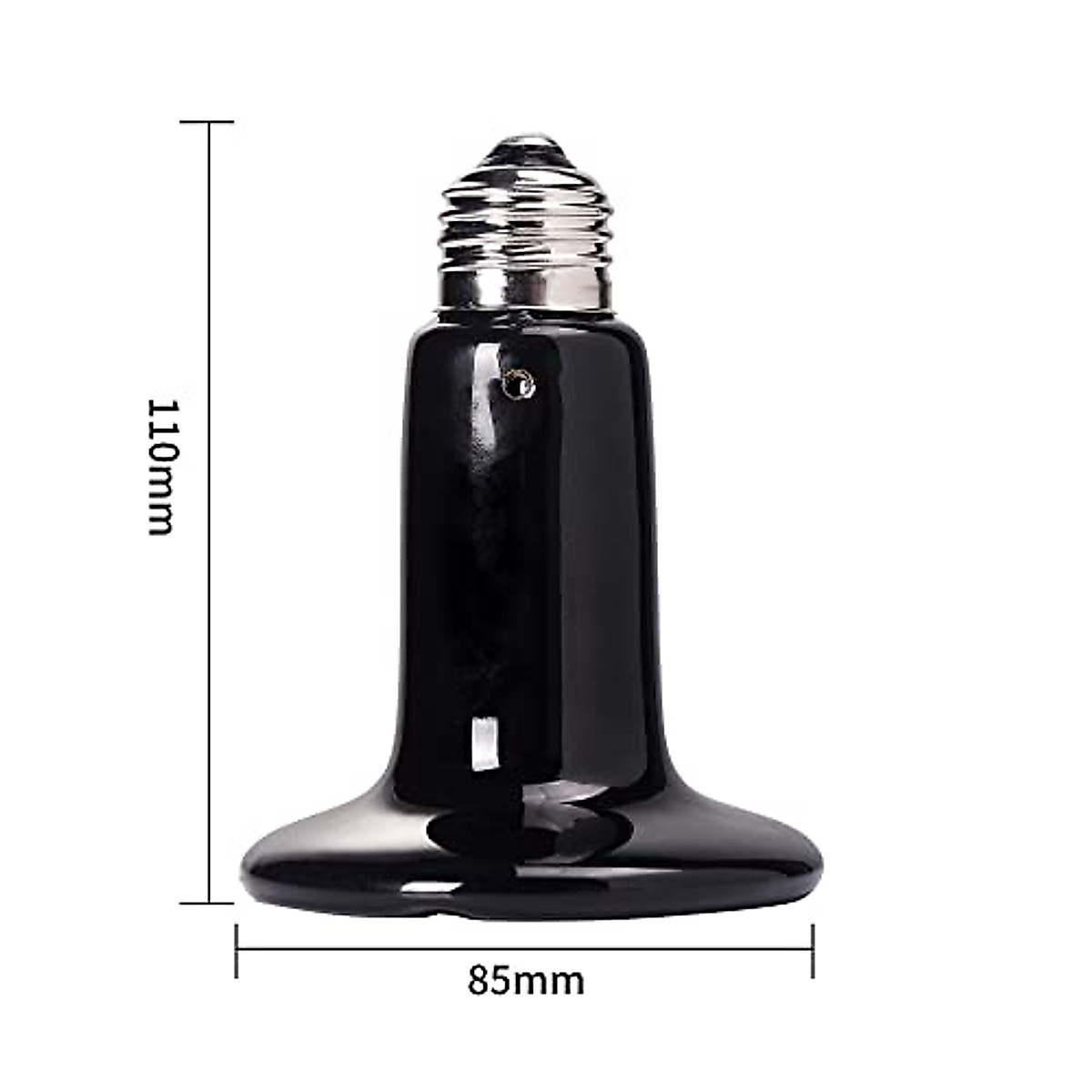 PTSCBS 75W 2PCS Reptile Heat Lamp Black Ceramic Heat Emitter,Infrared Heater Bulb for Pet Coop Heater Chicken Lizard Turtle Brooder Aquarium Snake