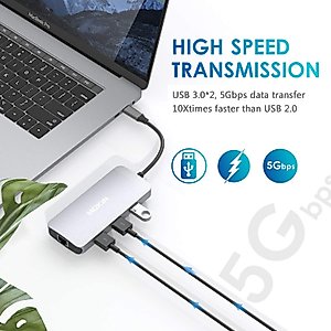 MOKiN USB C Adapters for MacBook Pro/Air,Mac Dongle with 3 USB Port,USB C to HDMI, USB C to RJ45 Ethernet, 9 in 1 USB C to HDMI Adapter,100W Pd Charging, USB C to SD/TF Card Reader USB C Hub. (Black)