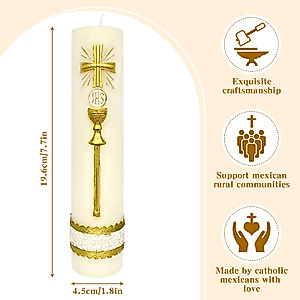 Religious Candles Catholic,Prayer Candles for Church Devotional Saint Blessed Mexican Gift,Baptism Candle,Cirios Religiosos Catolicos,Jesus Candle,Cross Candle,Cirio Pascual,Veladoras Mexicanas