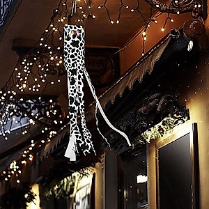 Halloween Windsock Garden Décor - Lighted 40 Inch with Lights - Fast Drying and Lightweight Christmas Holiday with Light Cow Fur Print