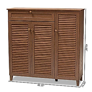 Baxton Studio Shoe Cabinets, One Size, Walnut