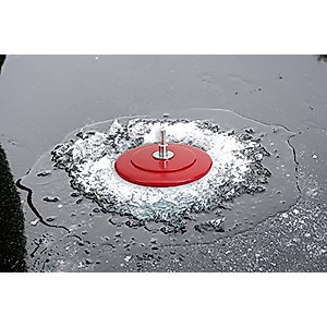 Ice Fishing Auger Stopper with Drill Bit Adapter (9"disc, fits up to 8" auger blades) for Cordless 20volt Lithium Battery Drills - Prevent Auger Blade from Slipping Beneath The Ice.