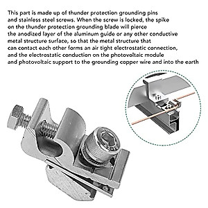 10Pcs Solar Mounting System Grounding Clip Lug Solar Panel Brackets Clamps Photovoltaic Support Parts with Good Compatible