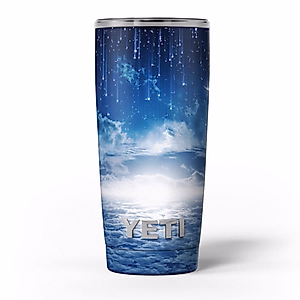 Design Skinz Vivid Blue Falling Stars in The Night Sky - Skin Decal Vinyl Wrap Kit Compatible with The Yeti Rambler Cooler Tumbler Cups