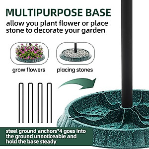 Heated Bird Bath for Outdoors for Winter, 75W Bird Bath Water Heater Bird Bath Deicer,Deep Bowl Thermostatic Control Weather Resistance Stylish Design with Planter Pedestal for All Seasons(Green)