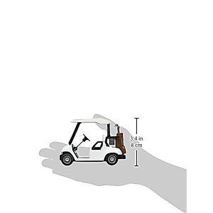 KinsFun White No Decal Golf Cart 4½" Die Cast Metal Model Pullback Action Toy Car