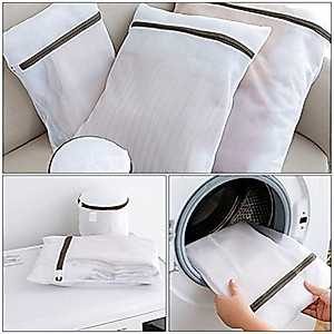 WINOMO 10pcs Laundry Bags Kit Mesh Wash Bag Bra Lingerie Mesh Wash Bag Clothing Washing Bag White