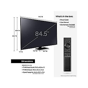 SAMSUNG QN85QN85AA 85" QN85AA Series Neo QLED 4K UHD Smart TV with an Additional 1 Year Coverage by Epic Protect (2021)