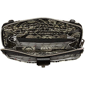 Sakroots Large Coated Canvas Smartphone Crossbody Bag, Black/White Wanderlust