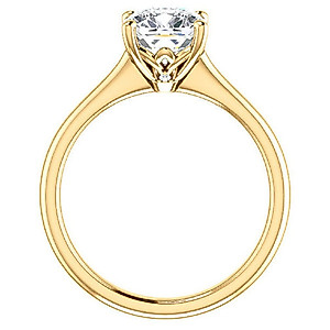 Solitaire Moissanite Engagement Ring Set, 3 CT Cushion Cut Moissanite Bridal Wedding Rings Set for Women, Anniversary Propose Gifts Her, VVS1 Colorless, 925 Silver, 10K 14K 18K Solid Gold (925 Silver (Yellow Gold Plated))