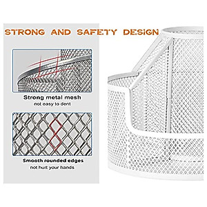 RURYEURT Pencil Holder for Desk, Metal Desk Organizers and Accessories Rotating Pen Holder User Friendly Pen Holder for Desk(White)