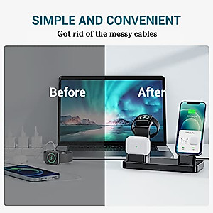 3 in 1 Charging Station for Apple Devices, Charging Station for iPhone Series AirPods Pro/3/2/1, Charging Dock for Apple Watch SE/8/7/6/5/4/3/2/1